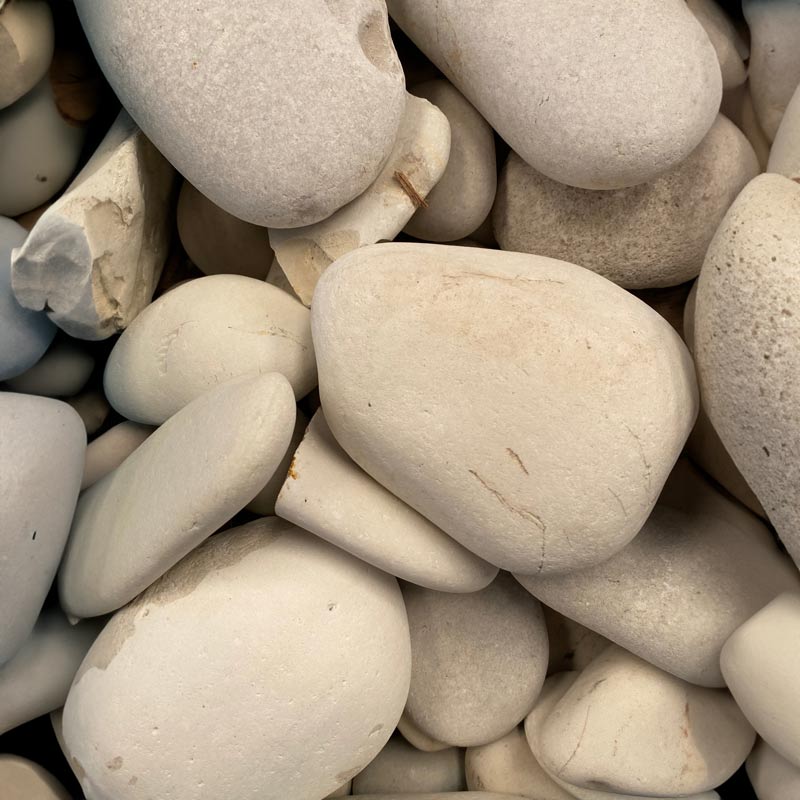 Pearl White Mexican Beach Pebble | Big Earth Landscape Supply